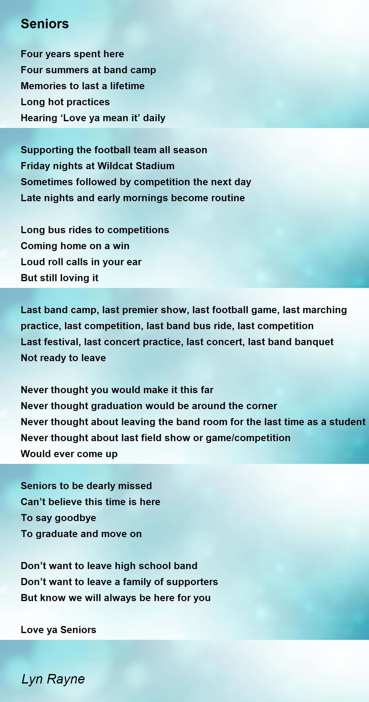 Poems For High School Seniors | Sitedoct.org