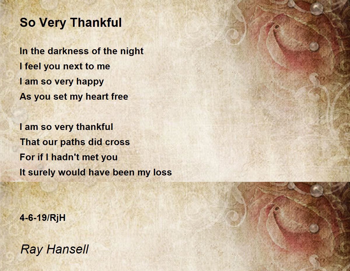 Poems About Being Thankful