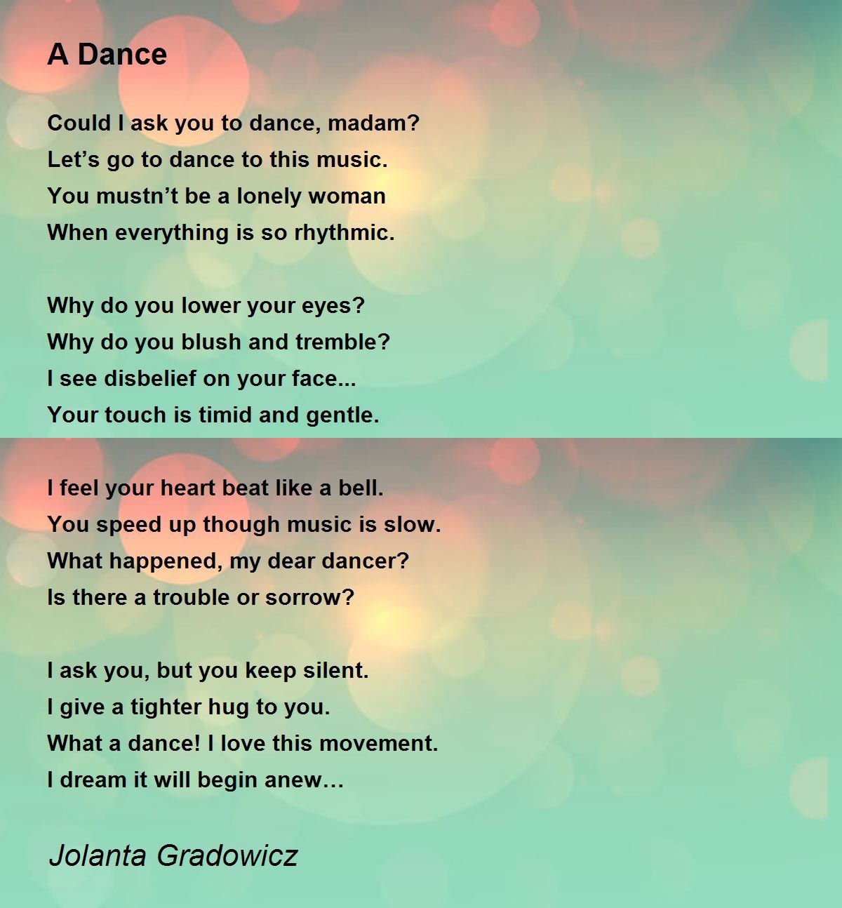 A Dance - A Dance Poem by Jolanta Gradowicz
