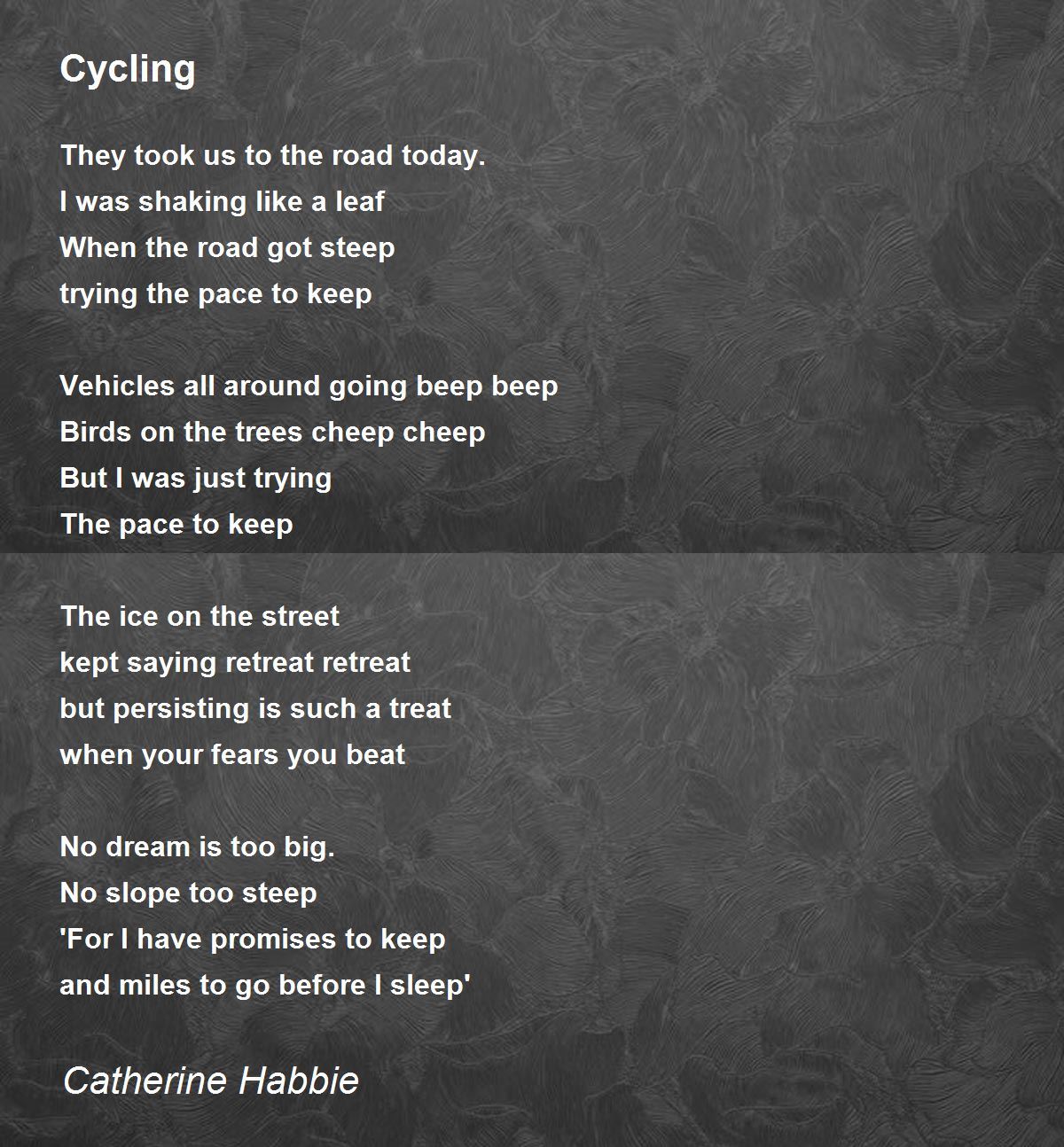 Cycling Poem by Catherine Habbie - Poem Hunter