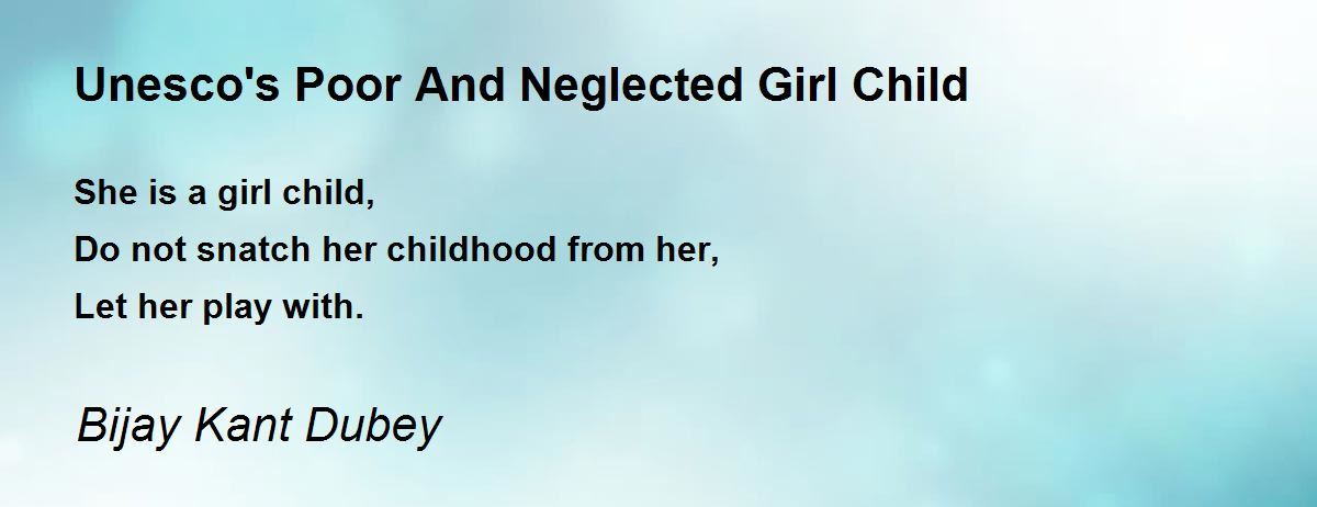 Unesco's Poor And Neglected Girl Child by Bijay Kant Dubey - Unesco's ...