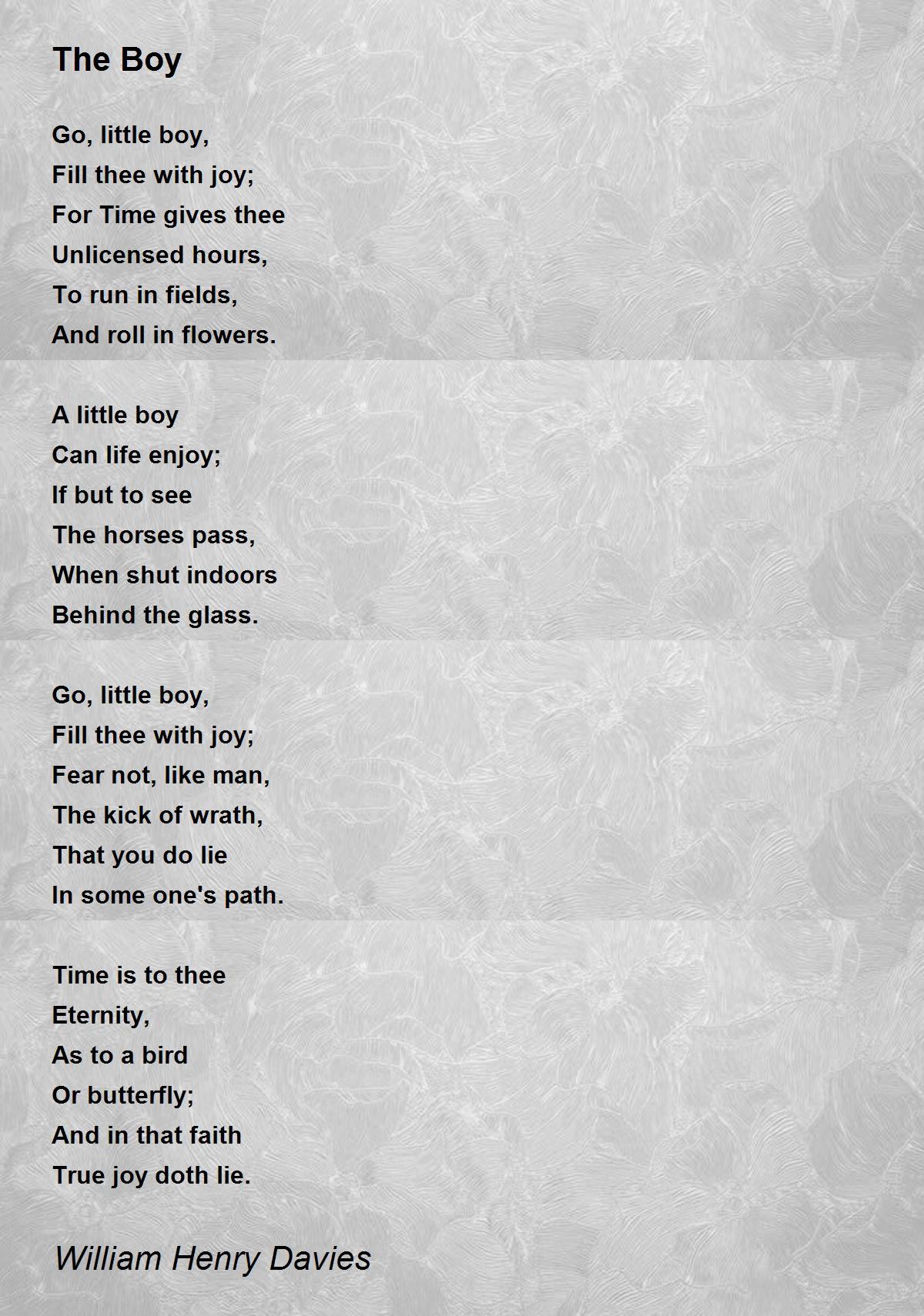 The Boy - The Boy Poem by William Henry Davies