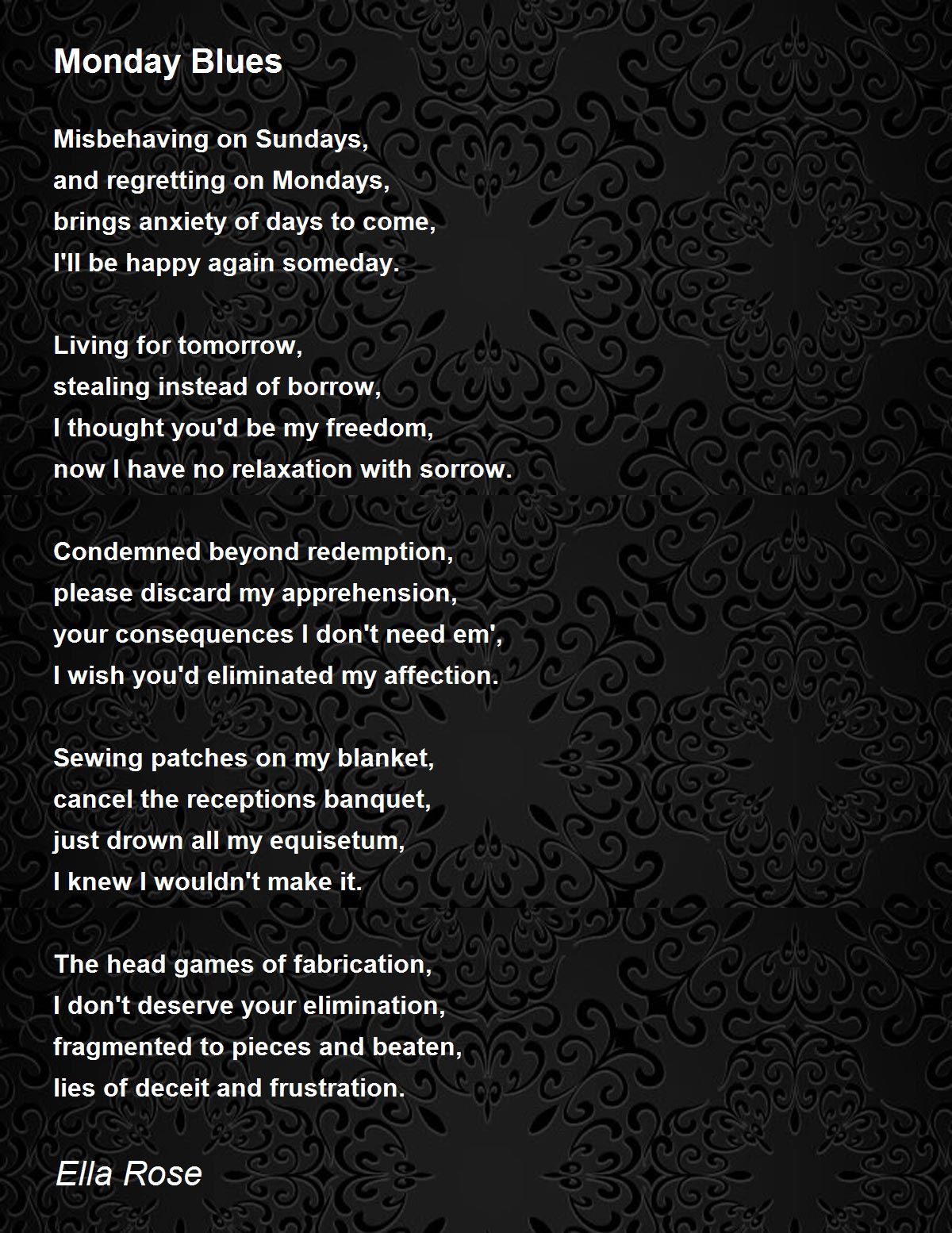 Monday Blues - Monday Blues Poem by Ella Rose