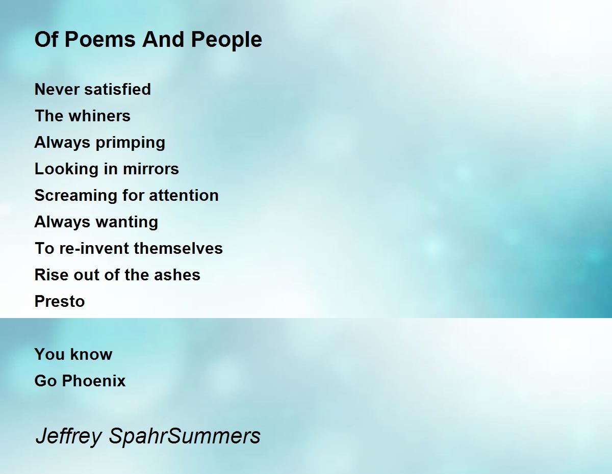 Worksheets People Poem