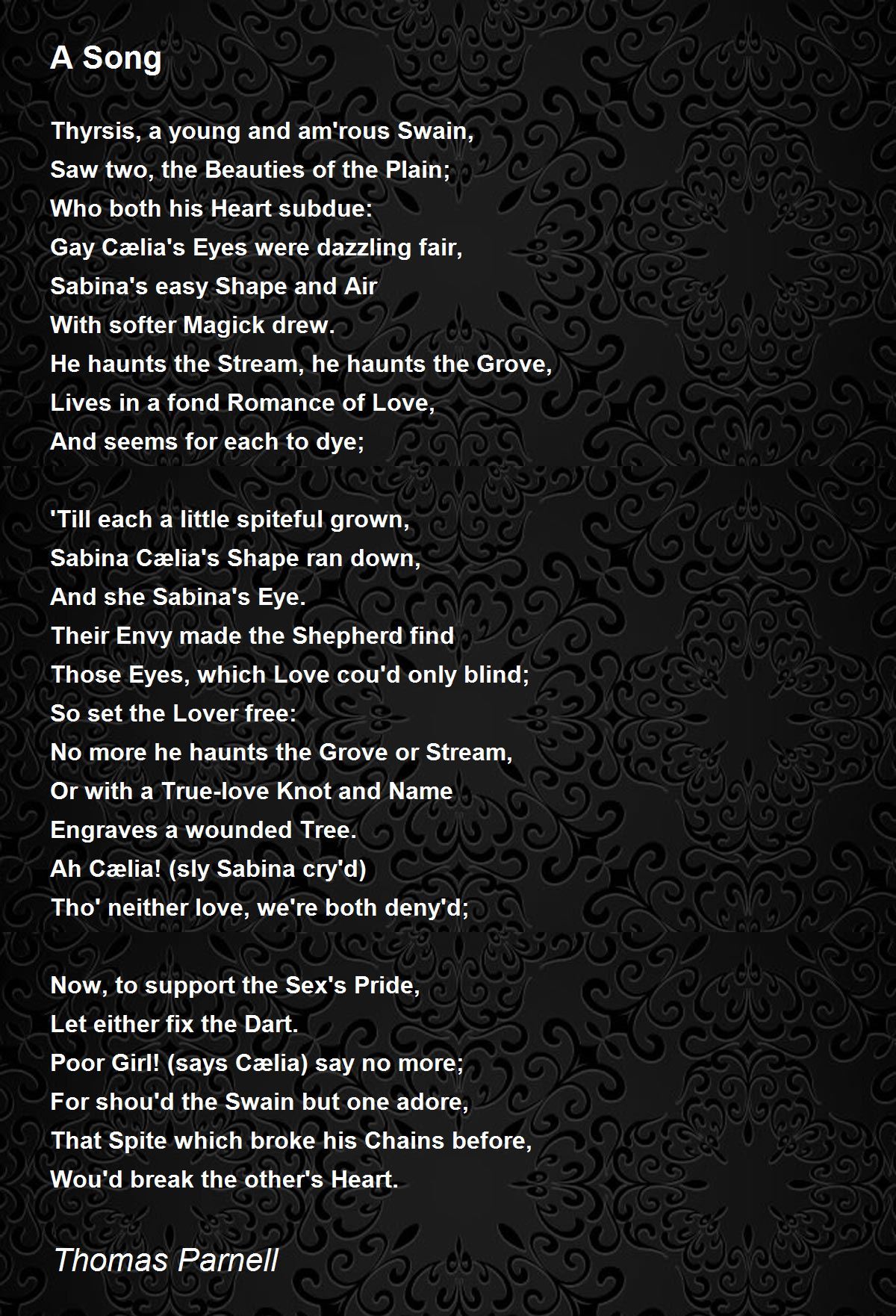 A Song by Thomas Parnell - A Song Poem