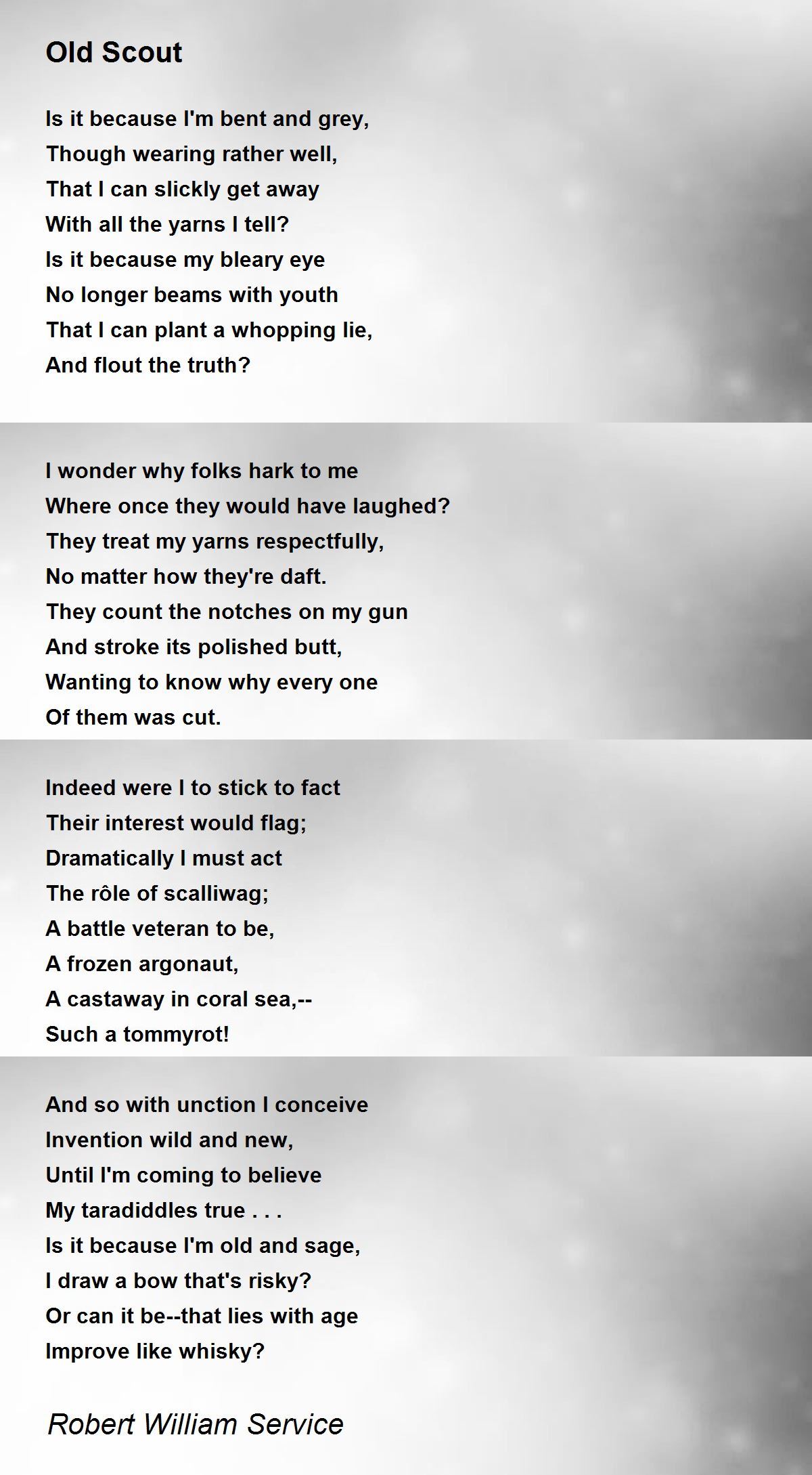 Old Scout - Old Scout Poem by Robert William Service