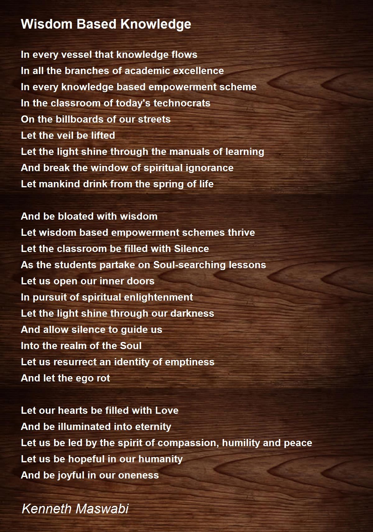 Knowledge Poems Quotes