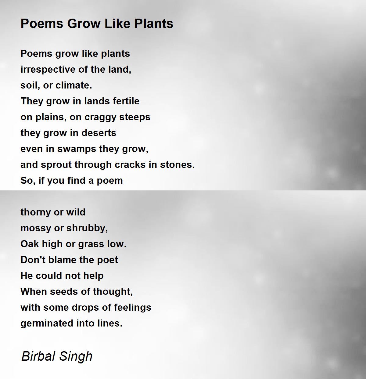 Poems About Plants Growing | Sitedoct.org