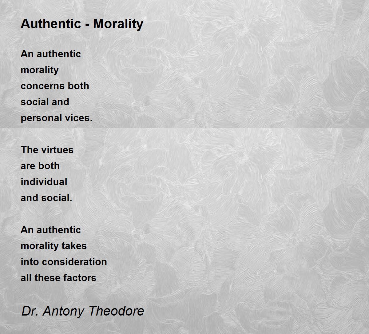 Poems About Ethics Morals