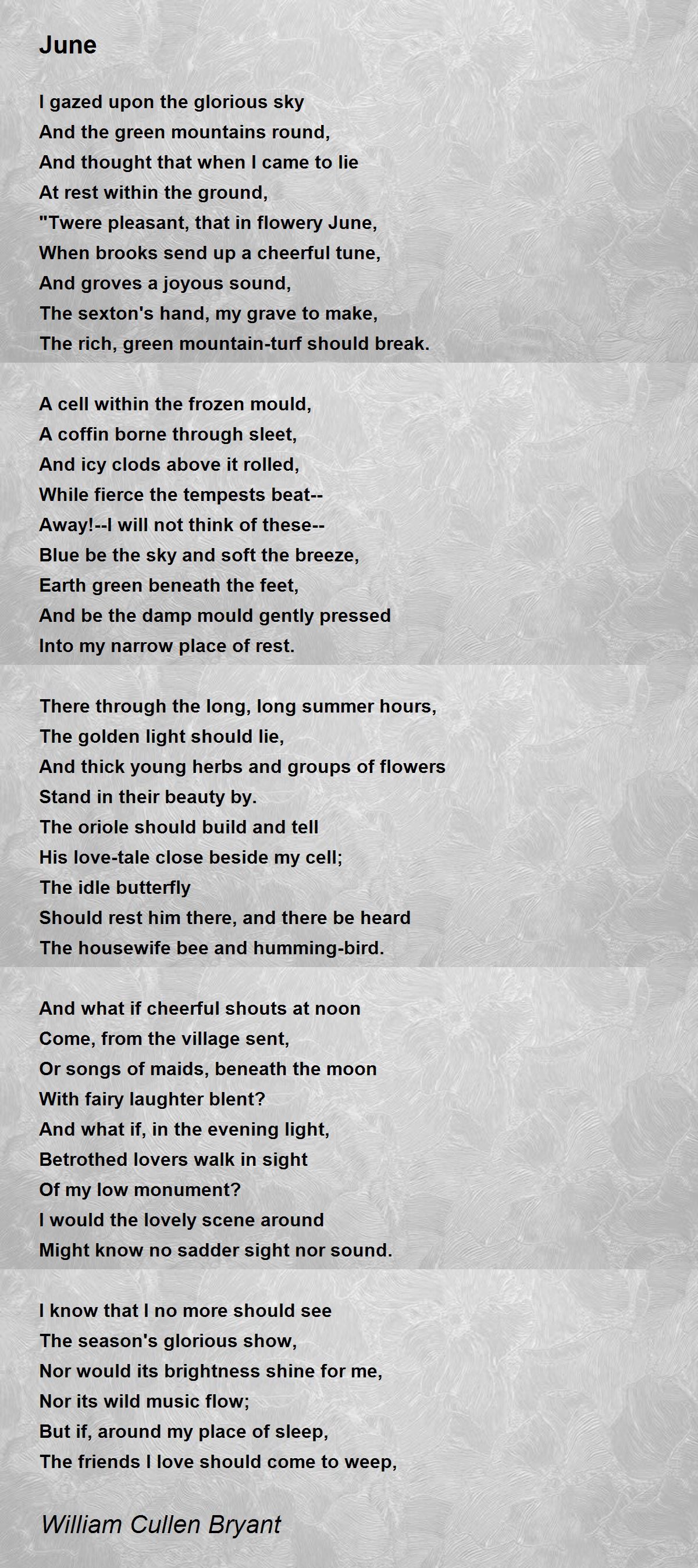 Short Poem About June at Alexis Stanford blog