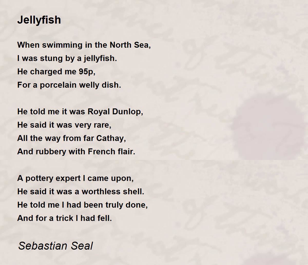 Jellyfish Concrete Poem at Kenneth Burton blog