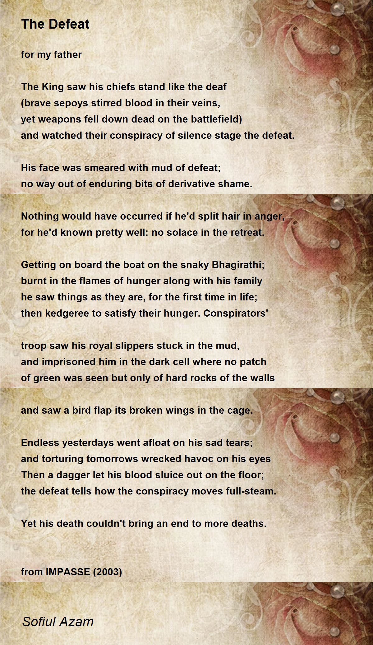The Defeat by Sofiul Azam - The Defeat Poem
