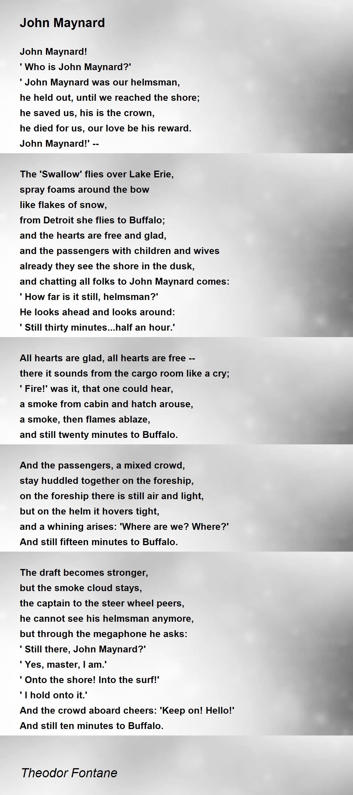 John Maynard Gedicht John Maynard