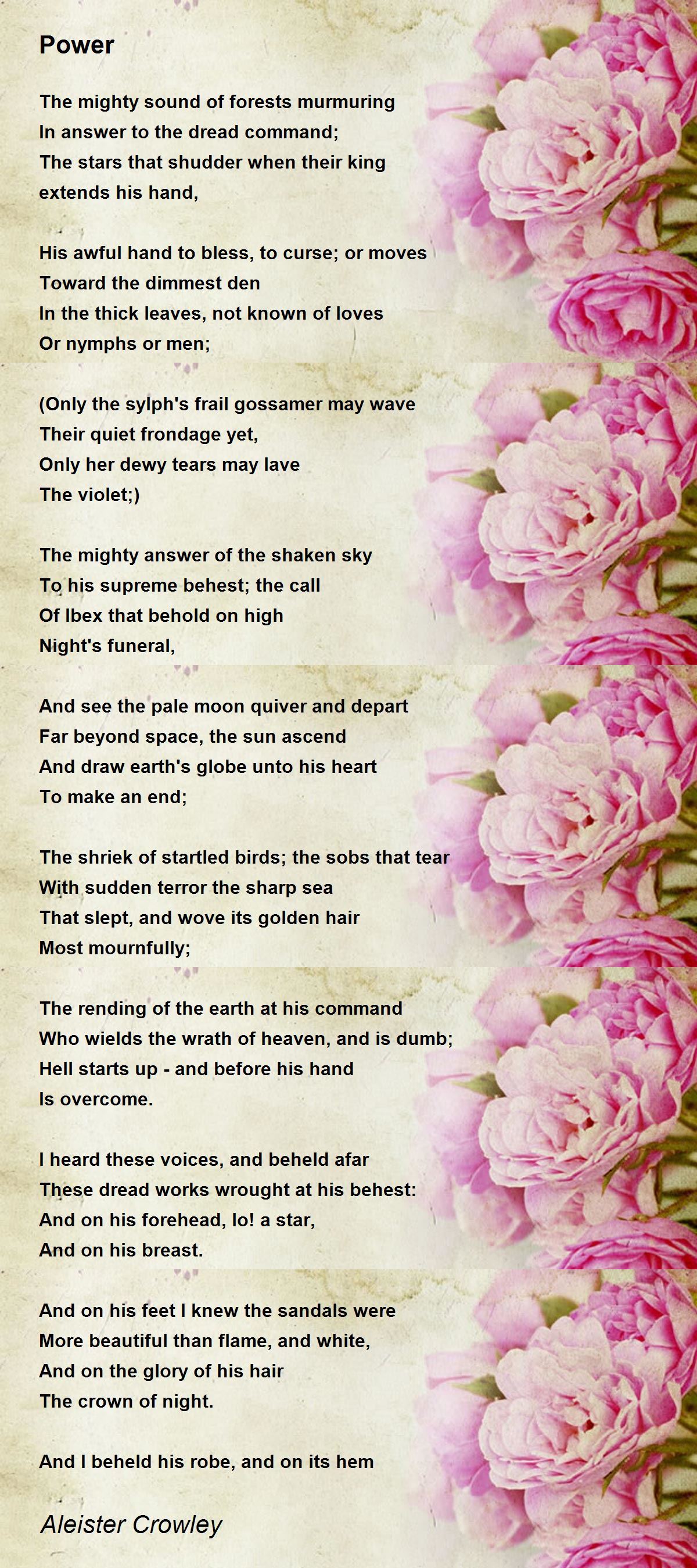 Power - Power Poem by Aleister Crowley