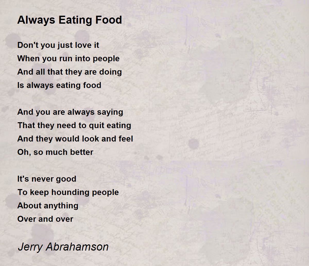 Eating Together Poem Meaning _ Eating Poetry Poem Summary and Analysis ...