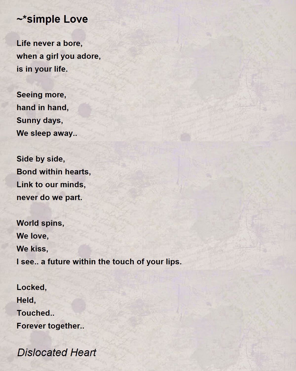 Simple Love Poem