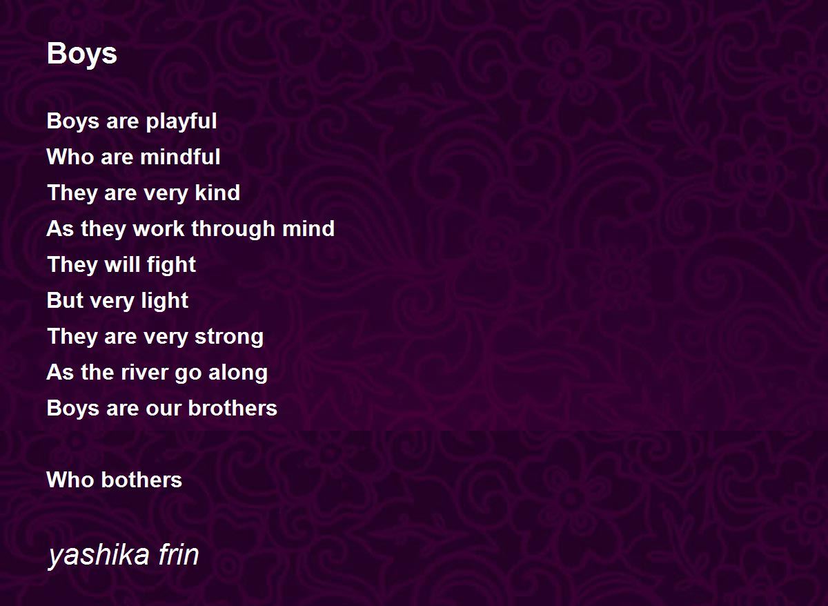 Inspirational Poems For Boys