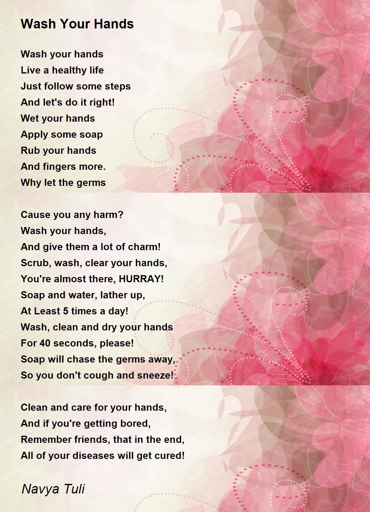 Hand Washing Rap Poem