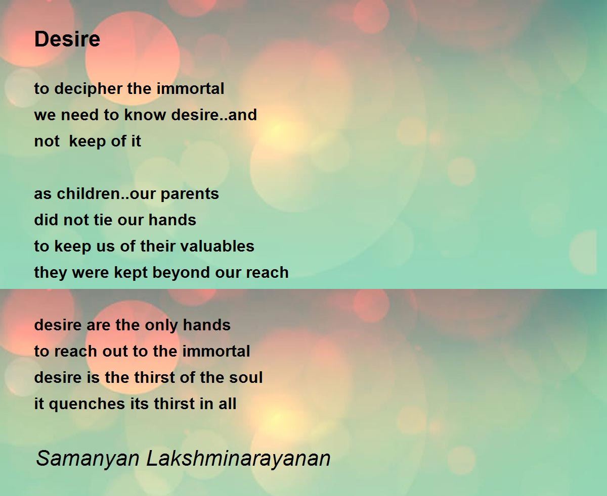 Manifest Your Desires Poem