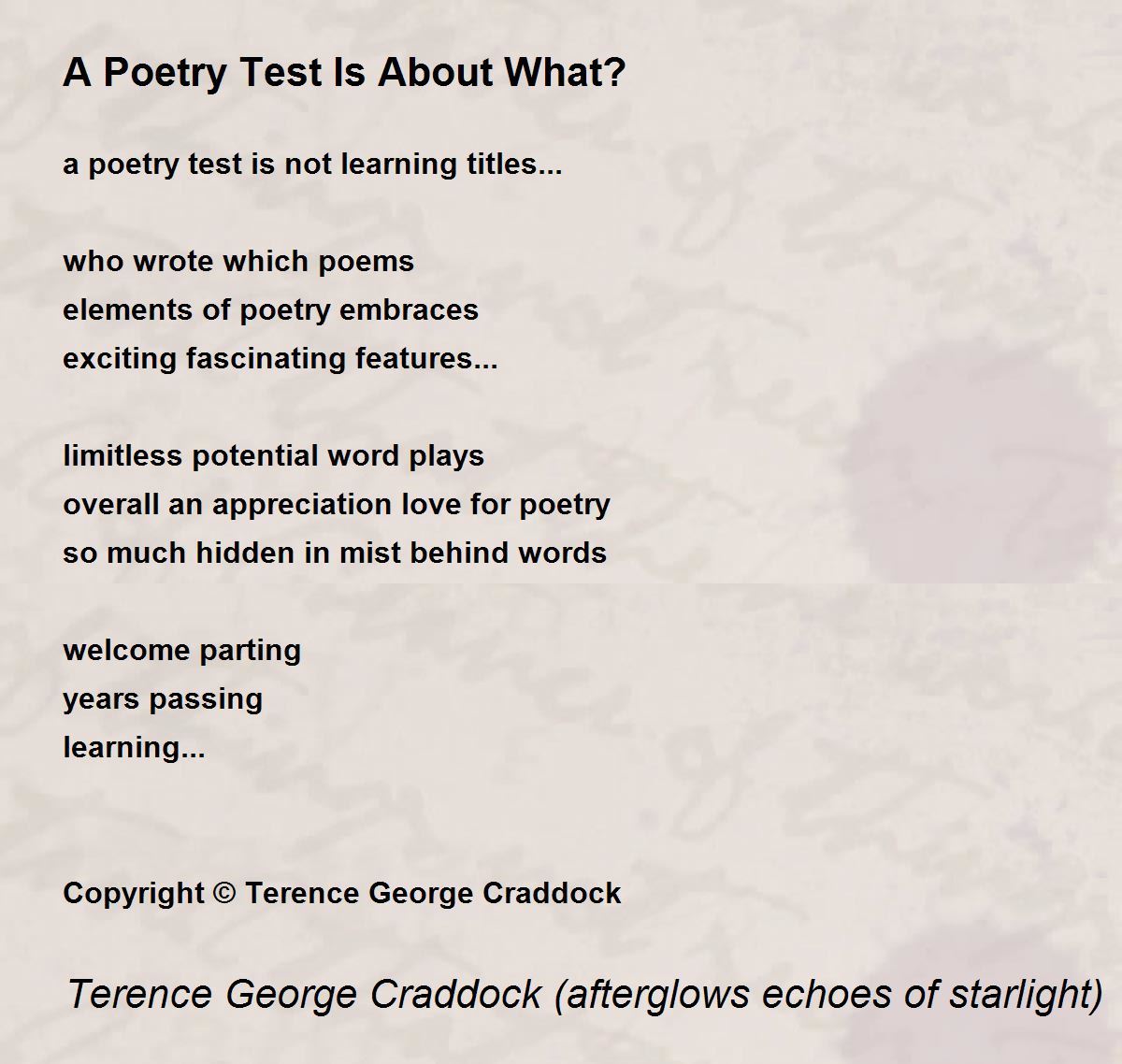 Poetry Test