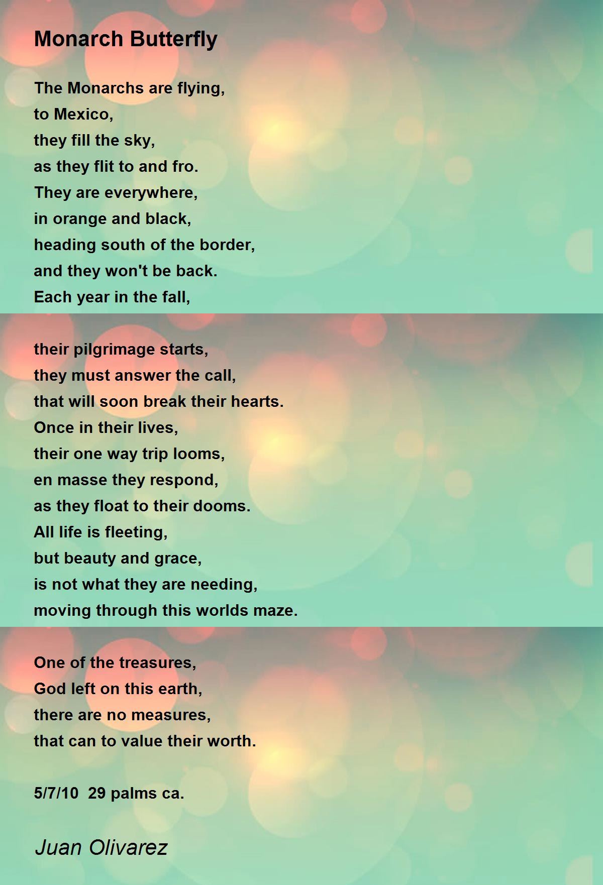 Monarch Butterfly - Monarch Butterfly Poem by Juan Olivarez