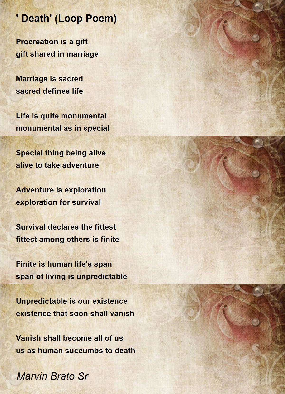 ' Death' (Loop Poem) - ' Death' (Loop Poem) Poem by Marvin Brato Sr