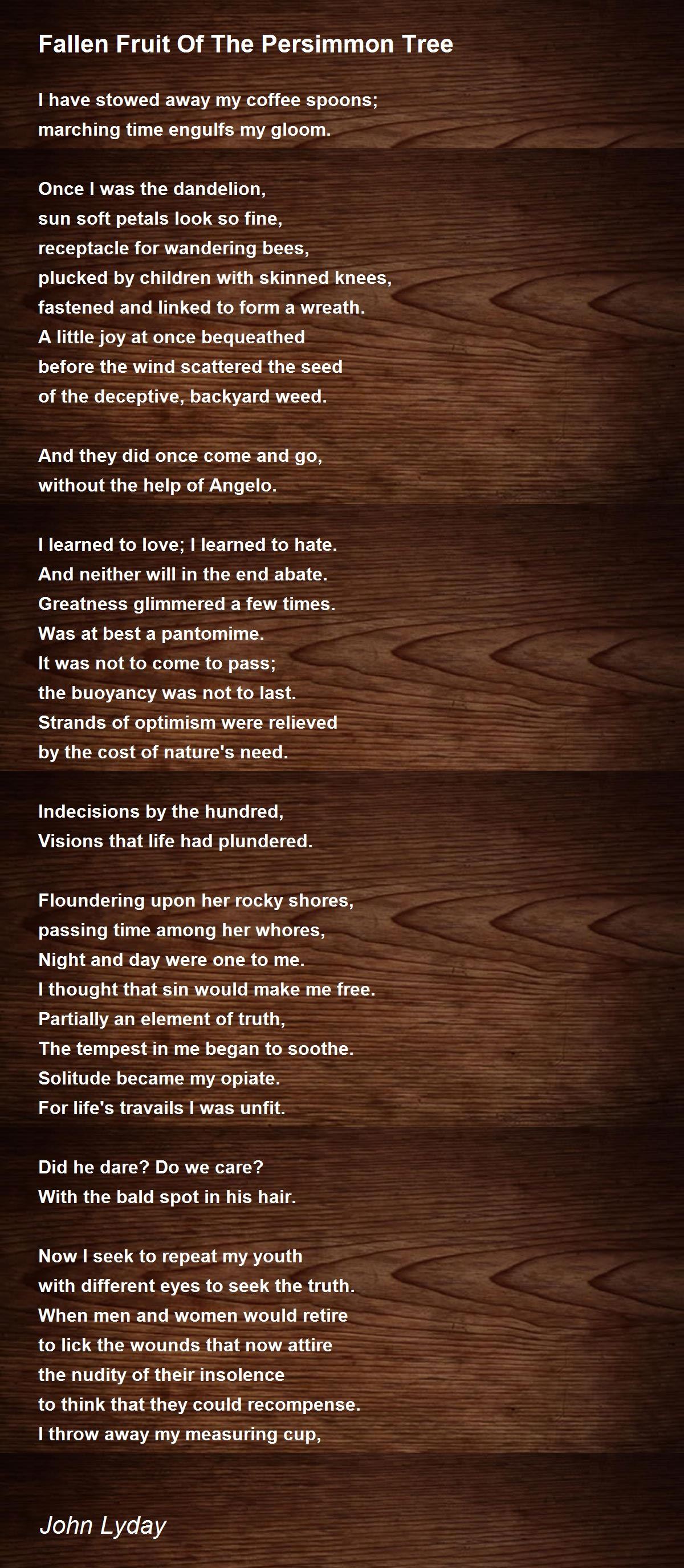 Fallen Fruit Of The Persimmon Tree by John Lyday - Fallen Fruit Of The ...