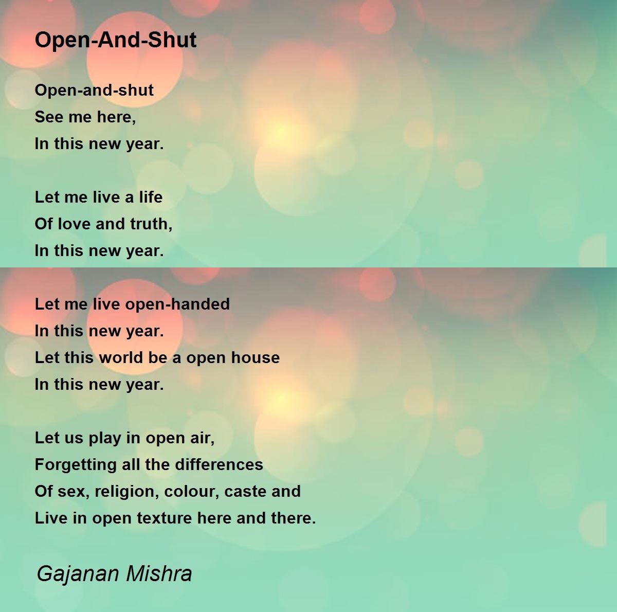 Open And Shut By Gajanan Mishra Open And Shut Poem open-and-shut-by-gajanan-mishra-open-and-shut-poem