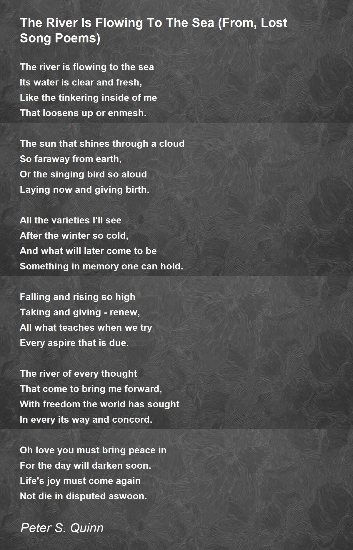 The River Is Flowing To The Sea (From, Lost Song Poems) - The River Is ...