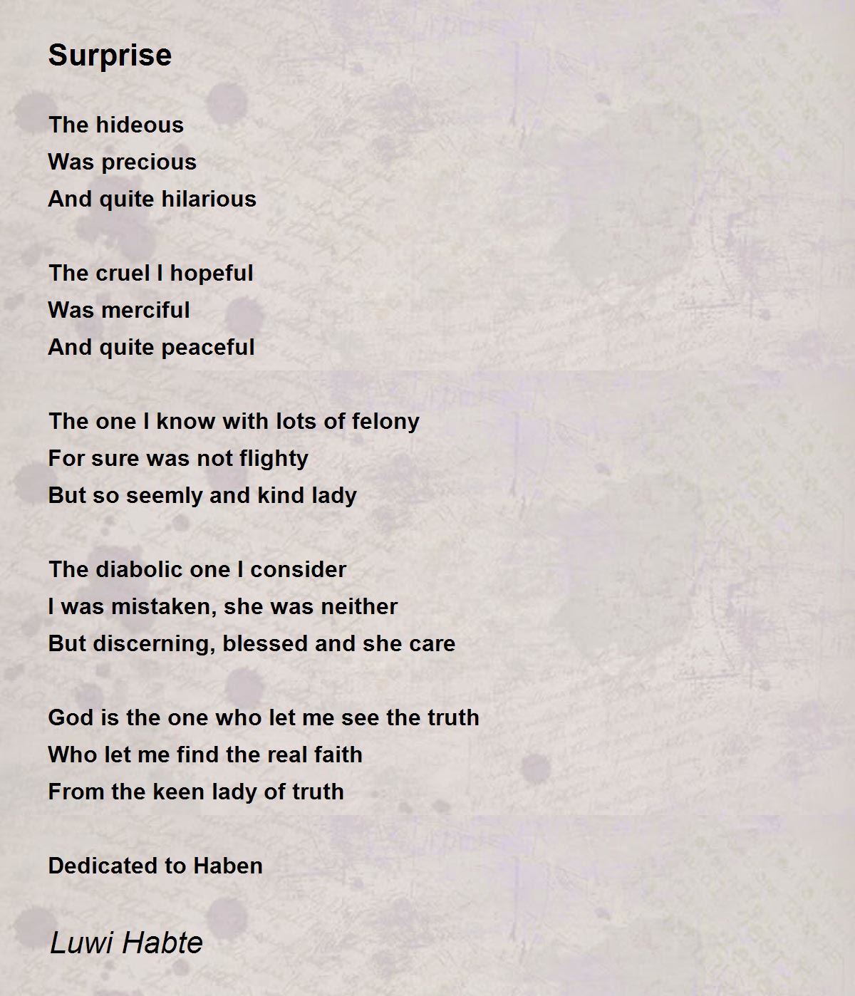 Surprise - Surprise Poem by Luwi Habte