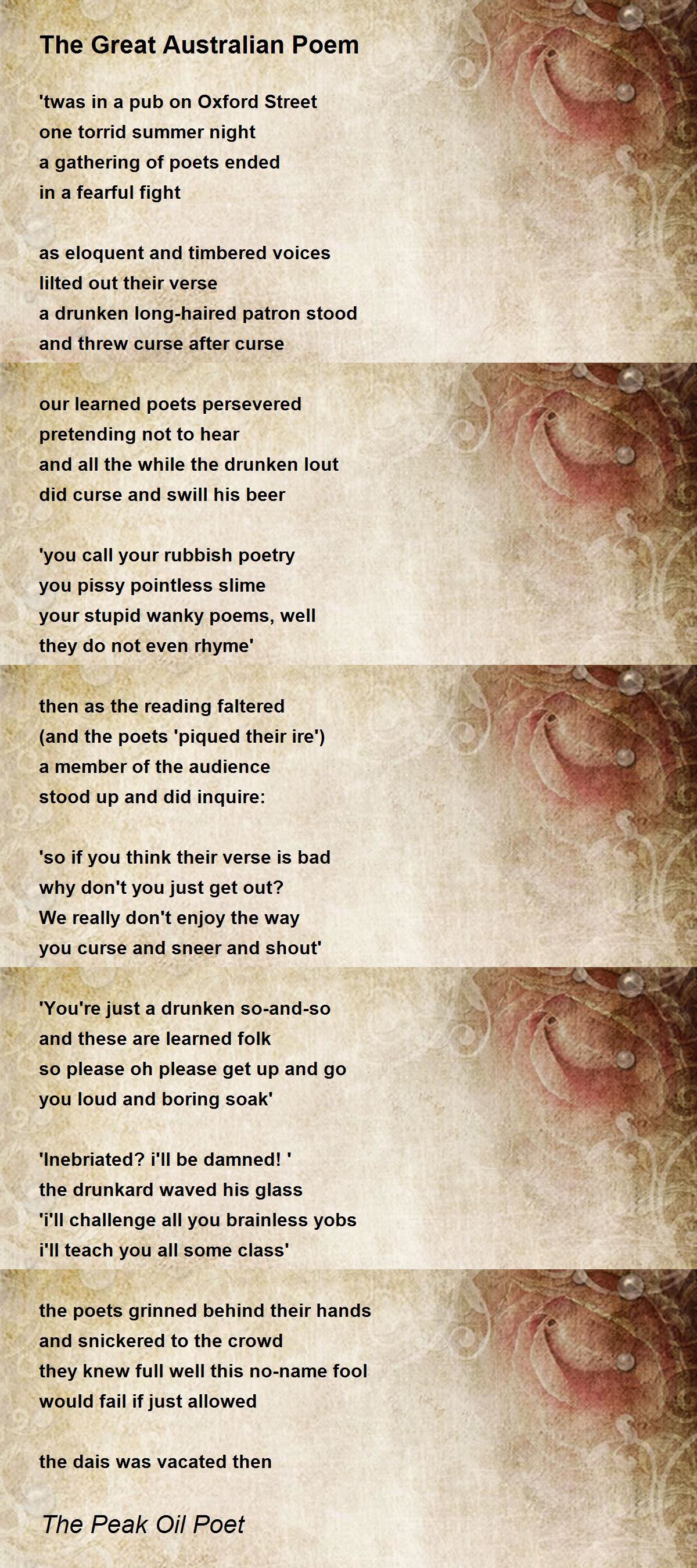 The Great Australian Poem by The Peak Oil Poet - The Great Australian ...