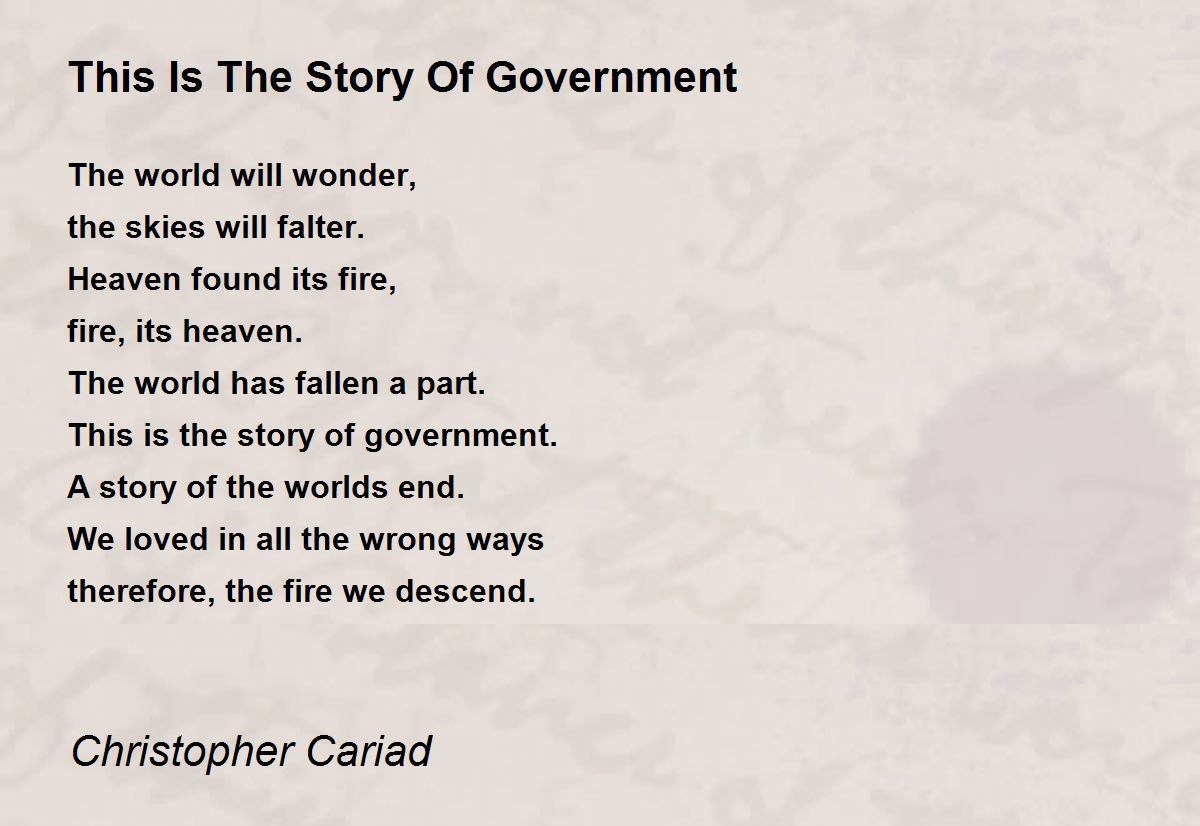 This Is The Story Of Government - This Is The Story Of Government Poem ...
