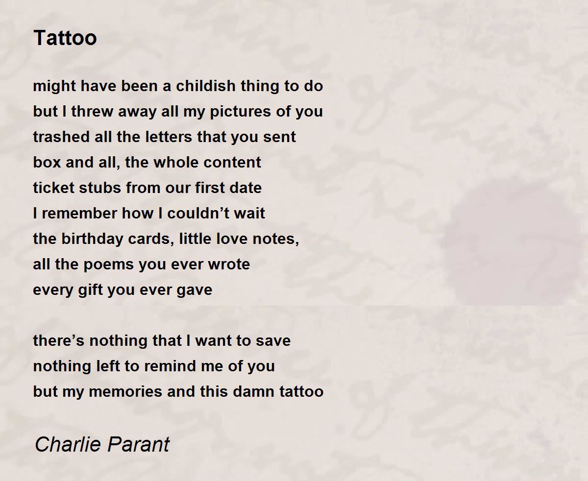 Tattoo - Tattoo Poem by Charlie Parant