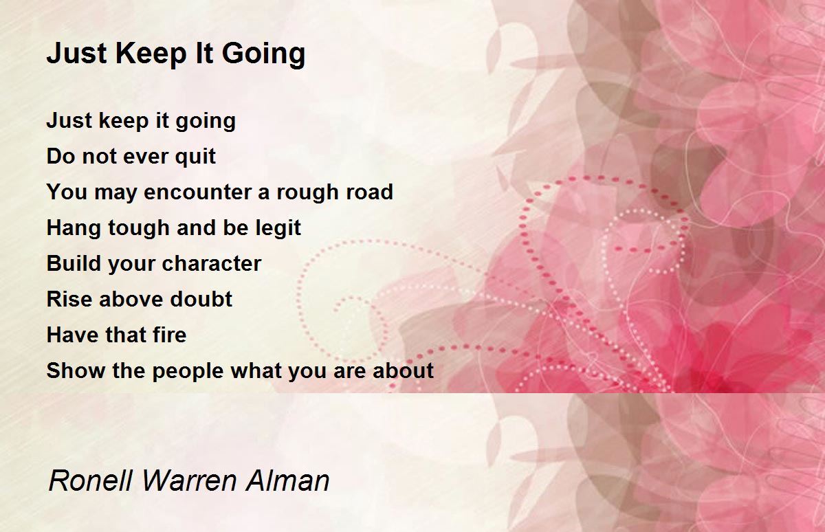 Keep Going Poem
