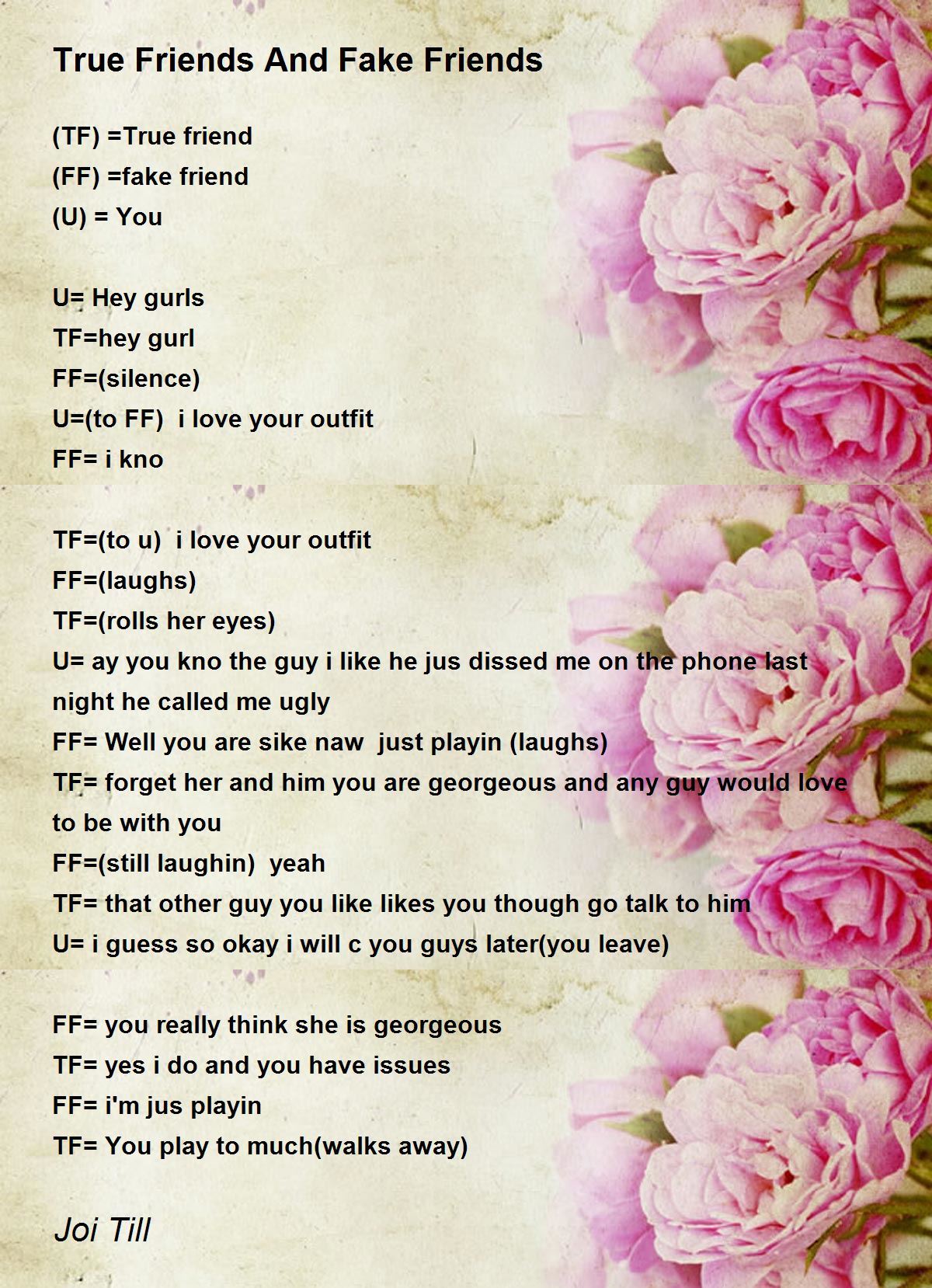 Fake Friendship Poems