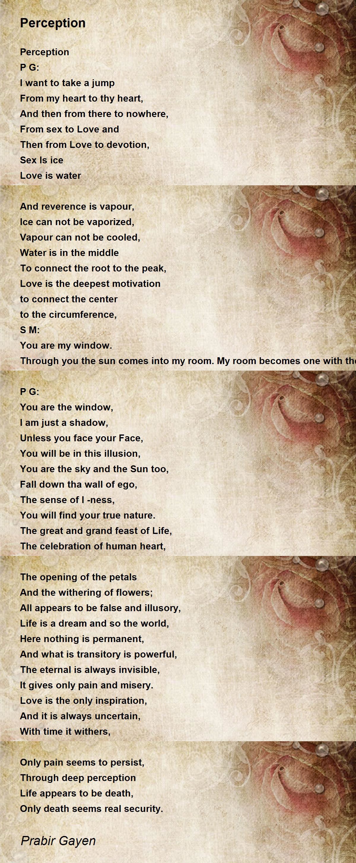 Perception Poem by Prabir Gayen - Poem Hunter