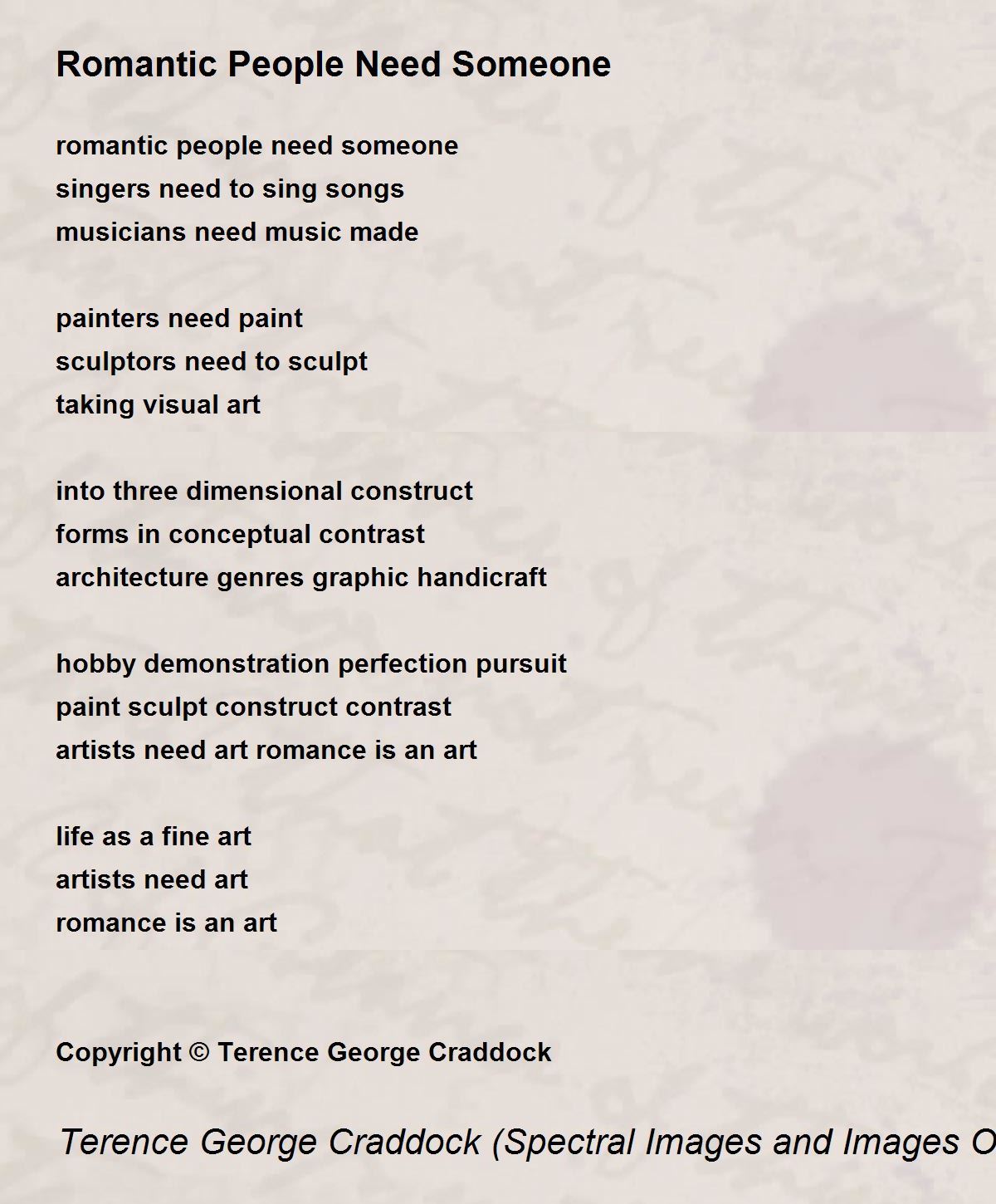 Romantic People Need Someone - Romantic People Need Someone Poem by ...