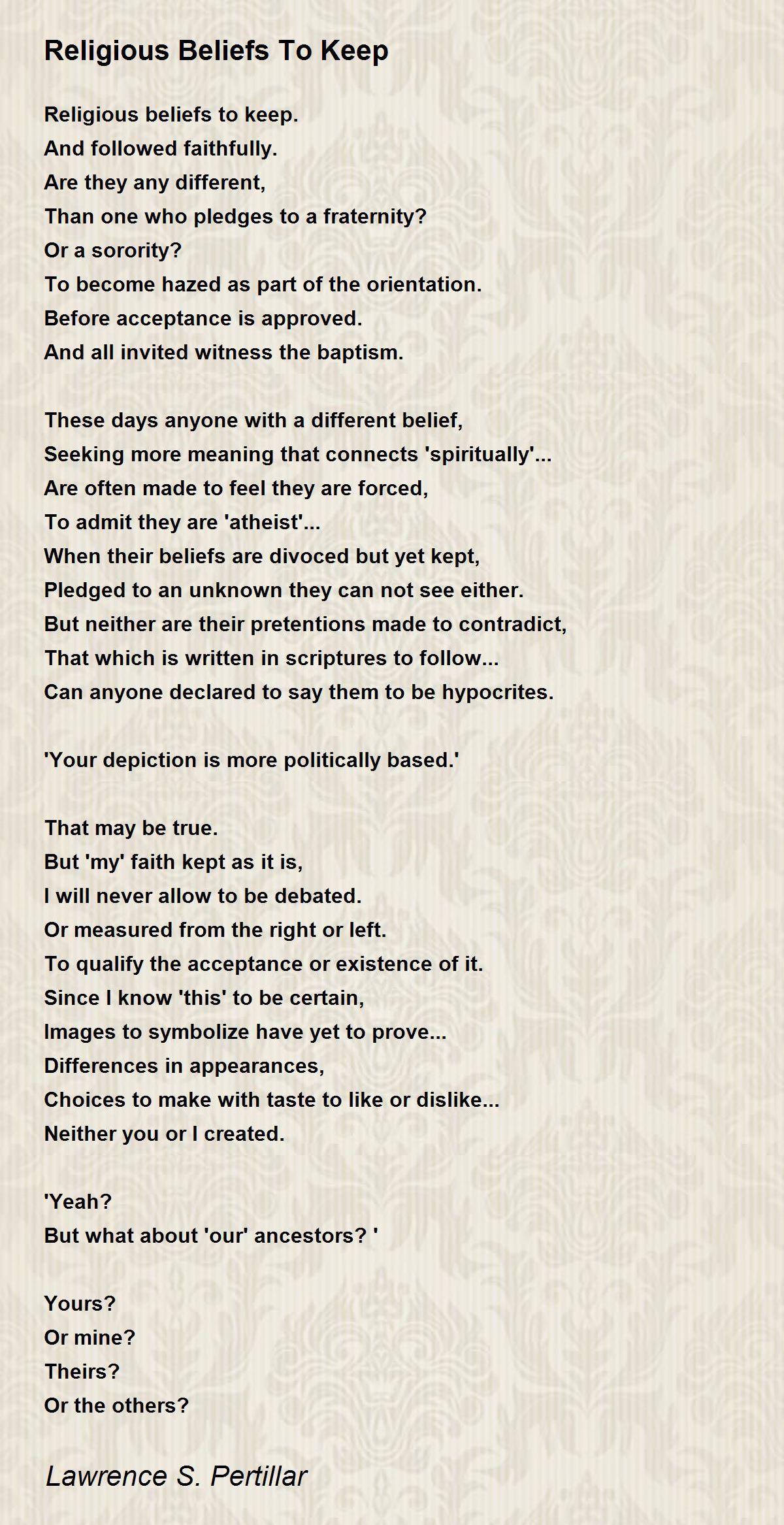 Spiritual Religion Poems