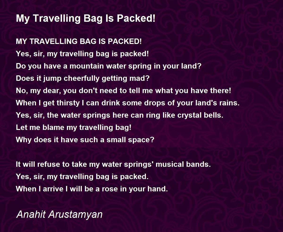 My Travelling Bag Is Packed! by Anahit Arustamyan - My Travelling Bag ...