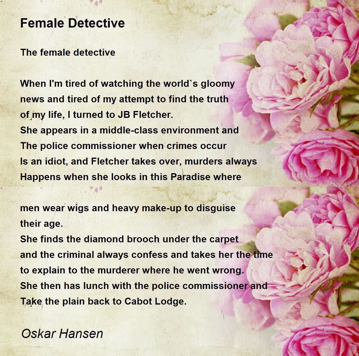 Female Detective - Female Detective Poem by Jan Oskar Hansen