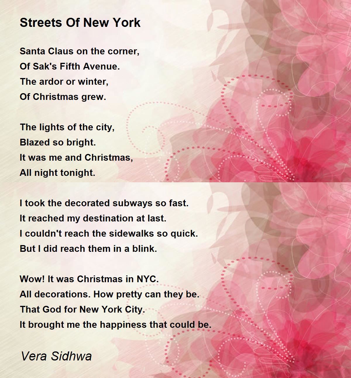 Streets Of New York - Streets Of New York Poem by Vera Sidhwa