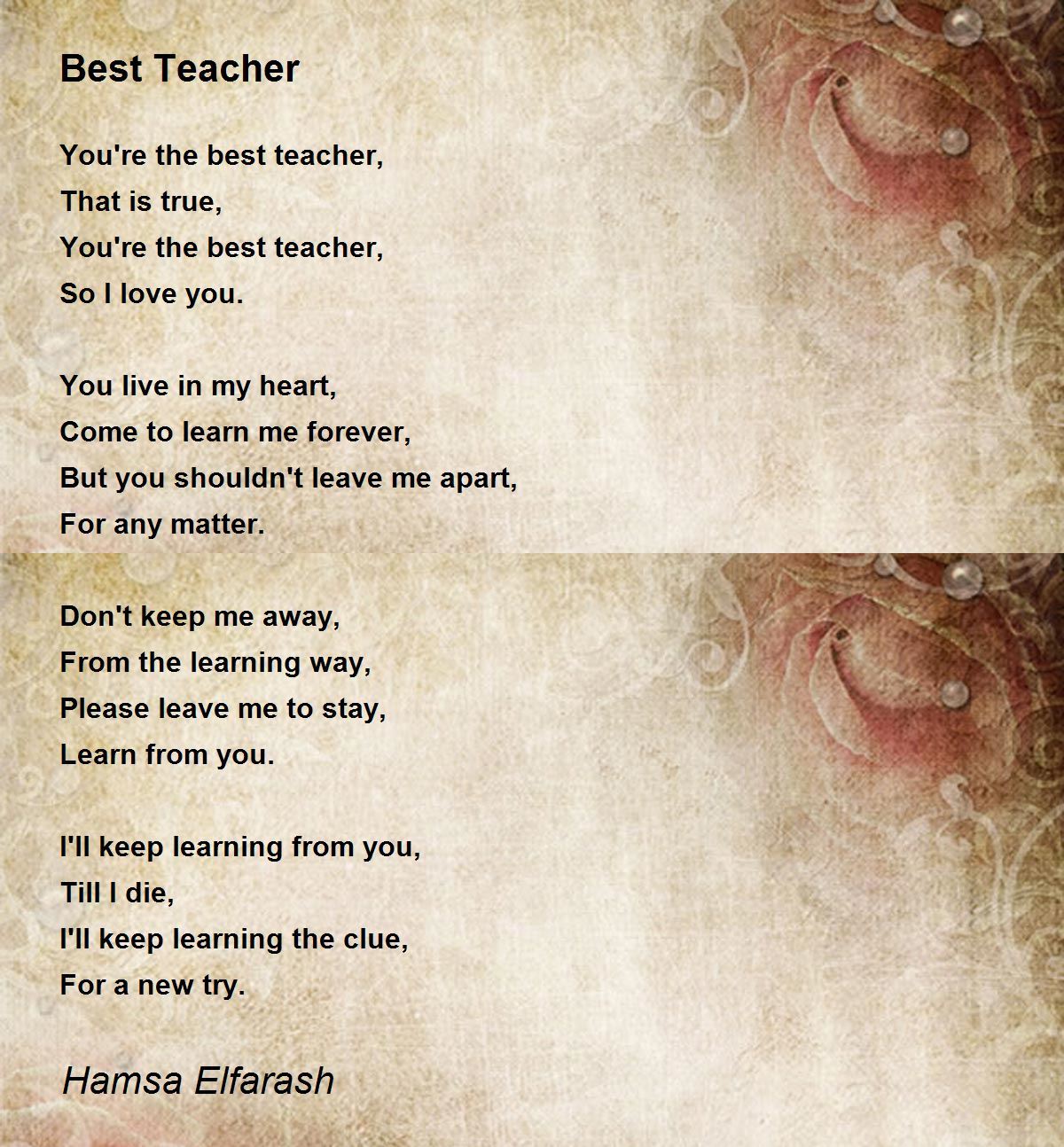 Your The Best Teacher Ever Poems