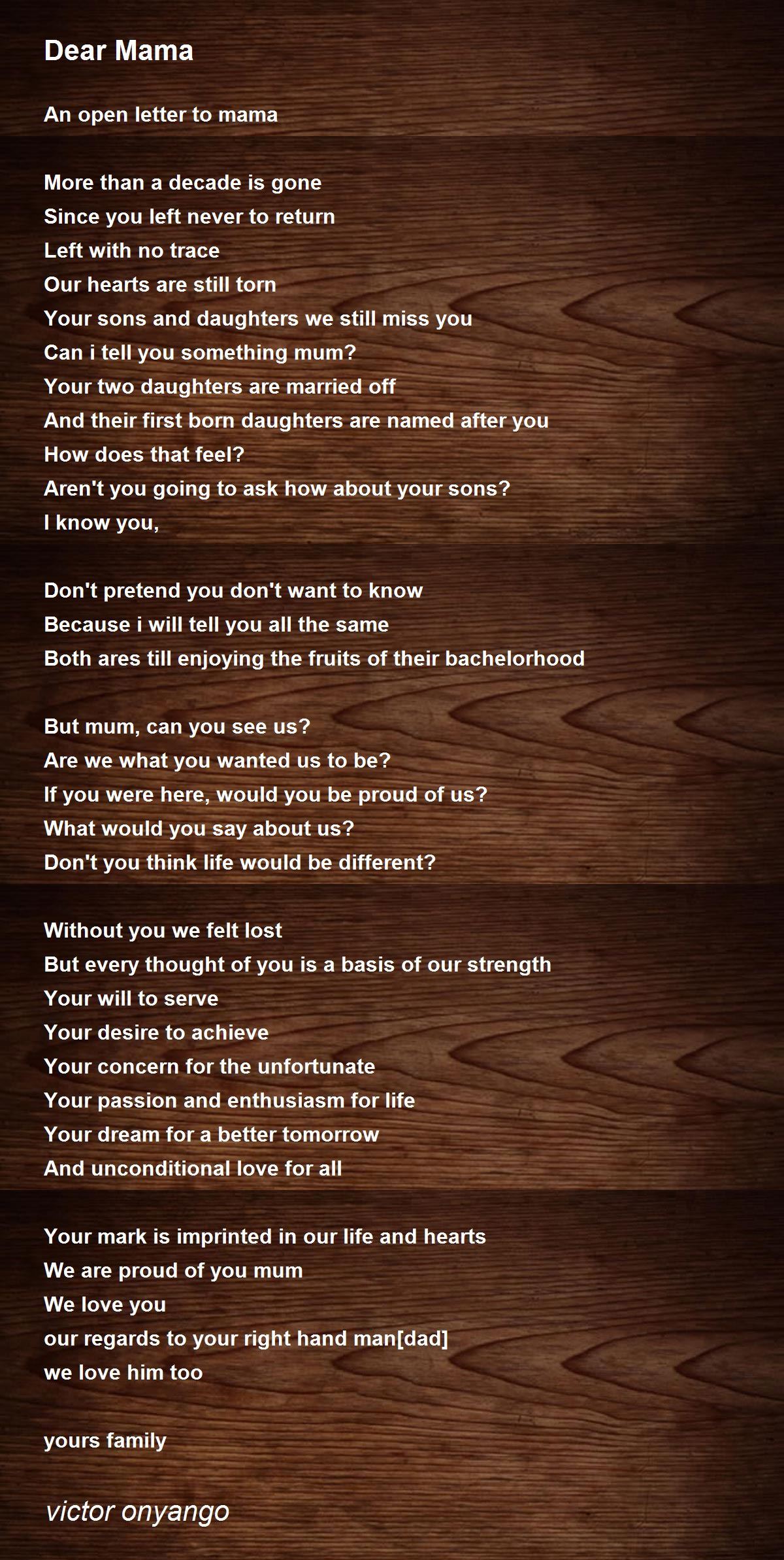 Dear mama poem - feelmolqy