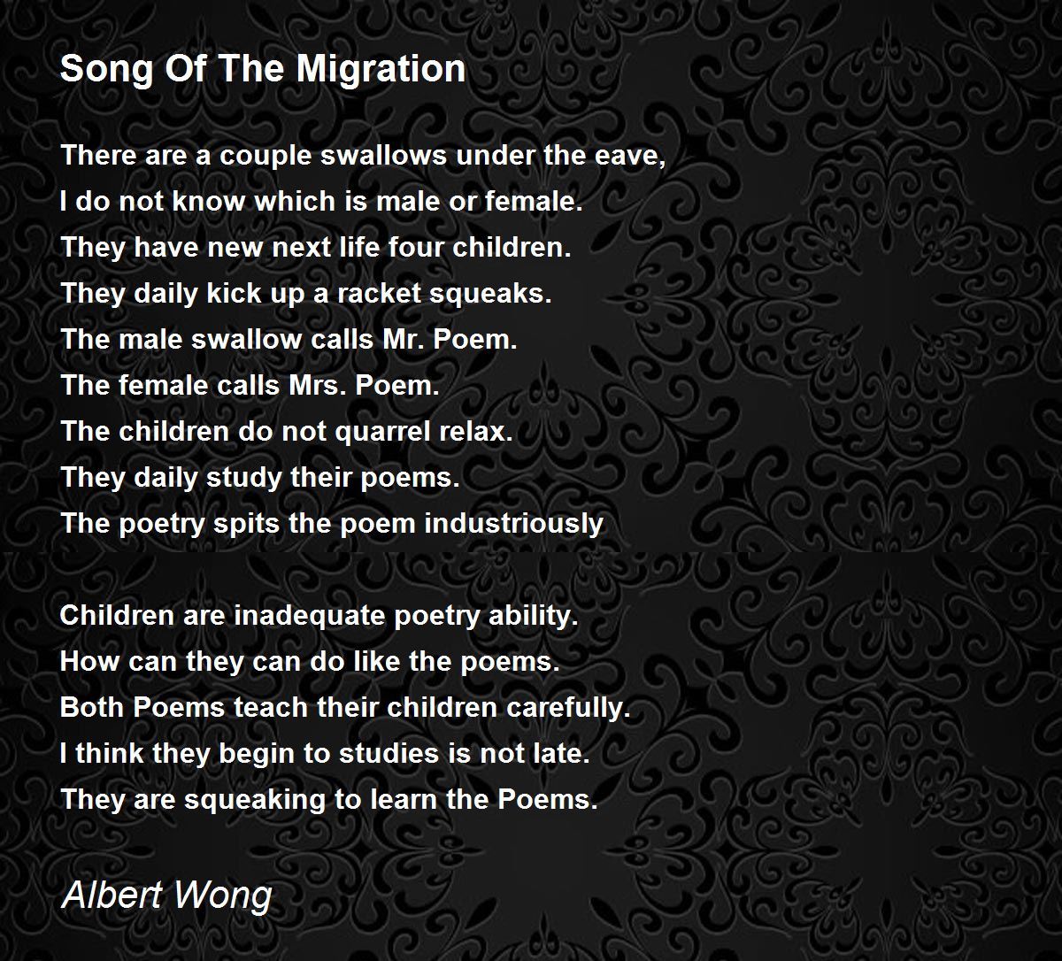 Migration Poem For Preschoolers | Sitedoct.org