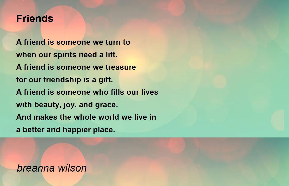 Free Printable Poems For Friends