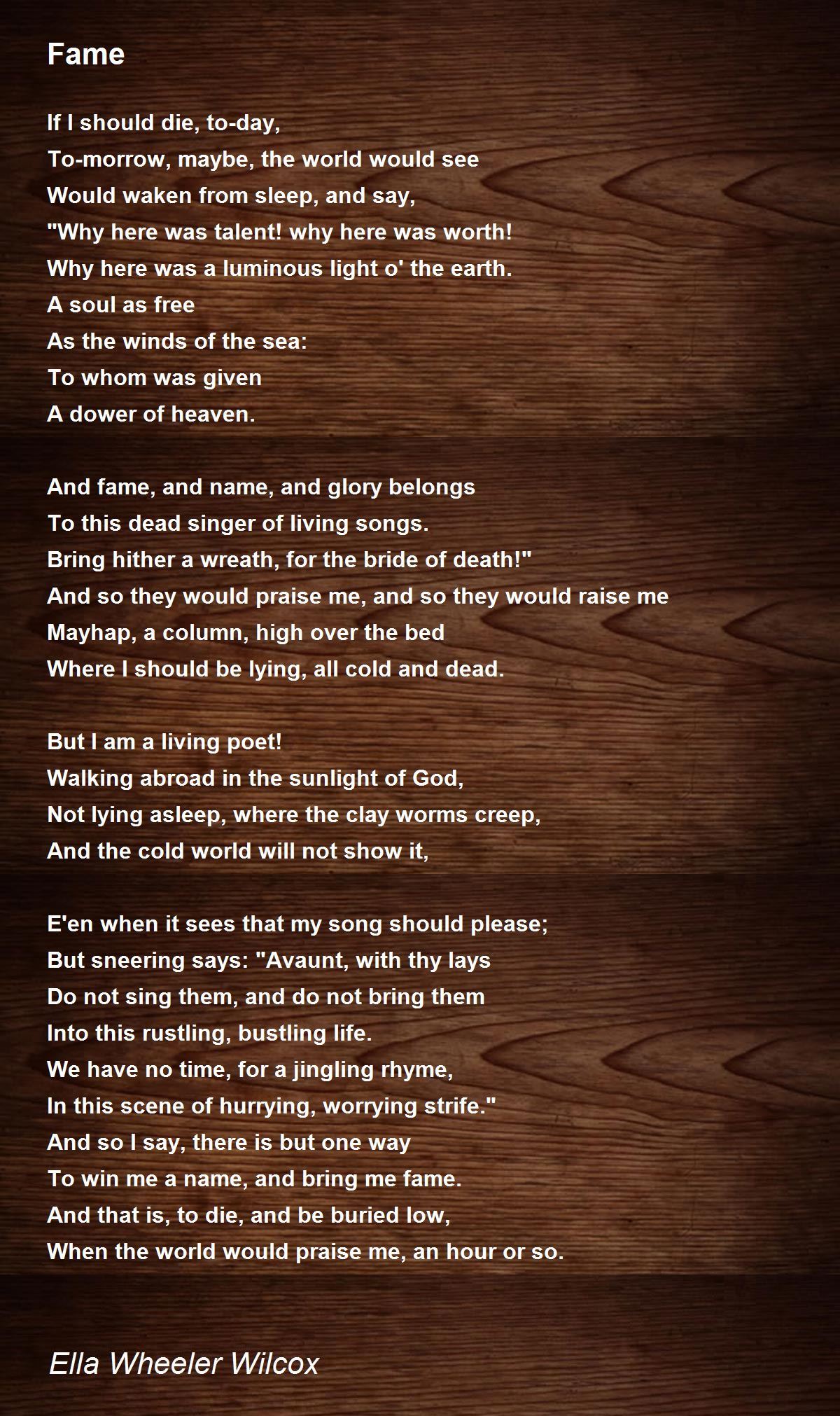 Is It Well Poem By Ella Wheeler Wilcox Poem Hunter