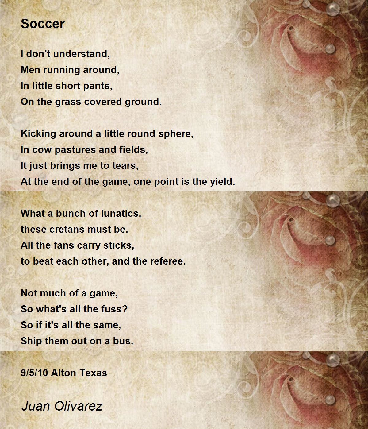 Soccer - Soccer Poem by Juan Olivarez