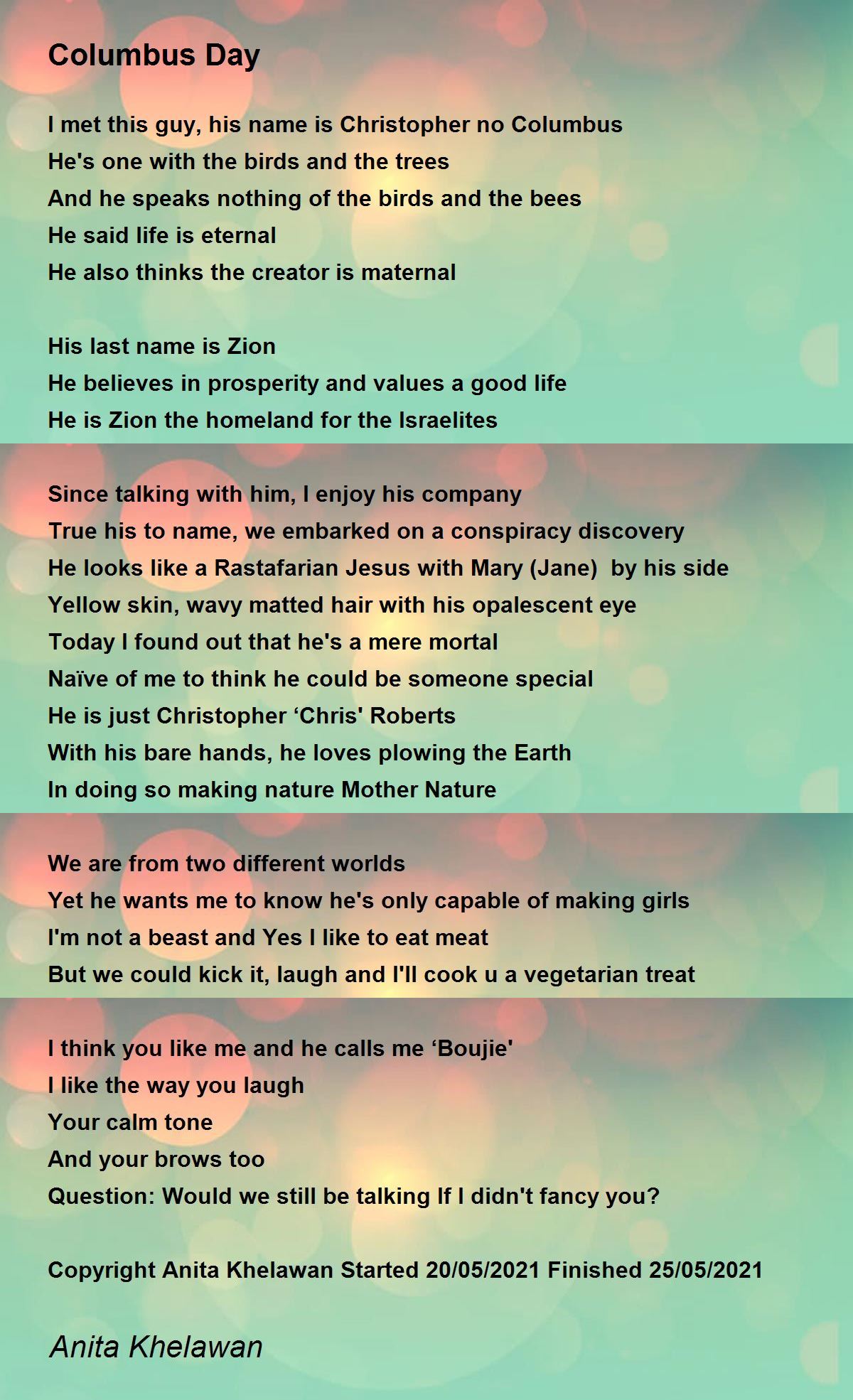 Columbus Day - Columbus Day Poem by Anita Khelawan