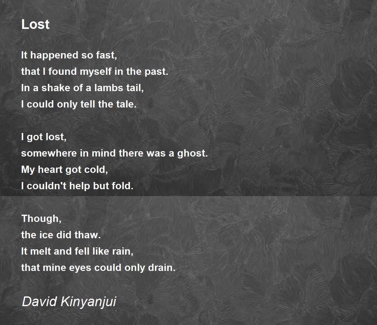 Lost - Lost Poem by David Kinyanjui