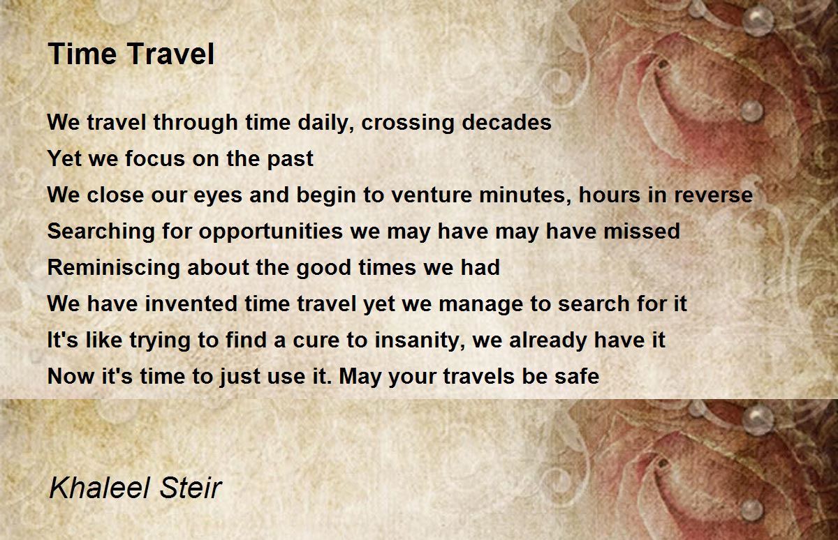 Time Travel by Khaleel Steir - Time Travel Poem